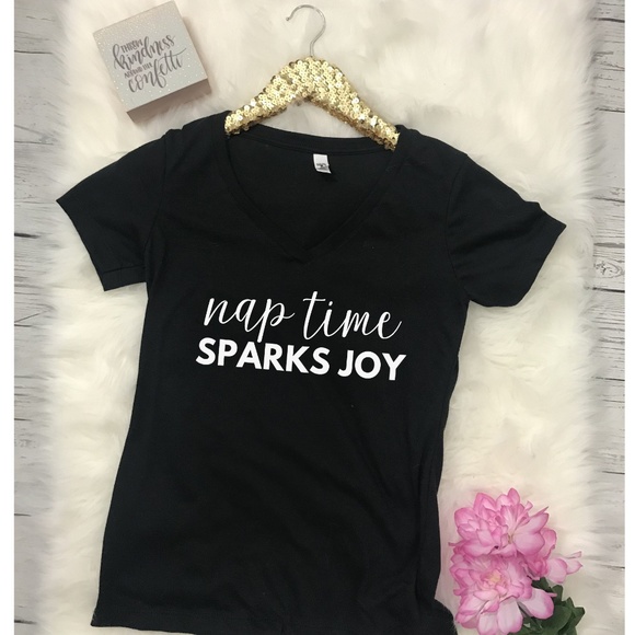 Next Level Apparel | Tops | Nwt Nap Time Sparks Joy Graphic Tee 2 ...